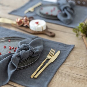 Linen Placemat. Linen Table Mats in Gray and Beige Color. - Etsy