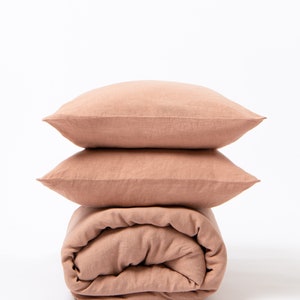 Linen Bedding Set in Clay Linen Comforter Set 100% Natural - Etsy