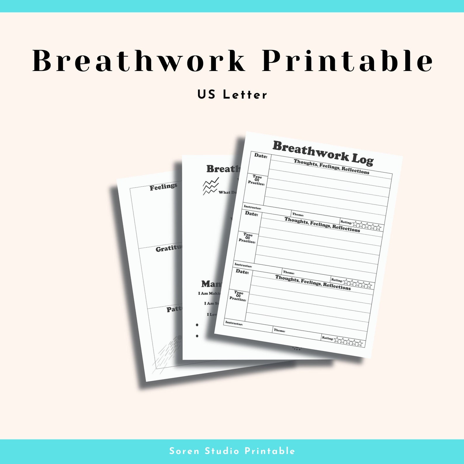 Breathwork Printable - Habit and Self-care Printable - Journal Prompts ...