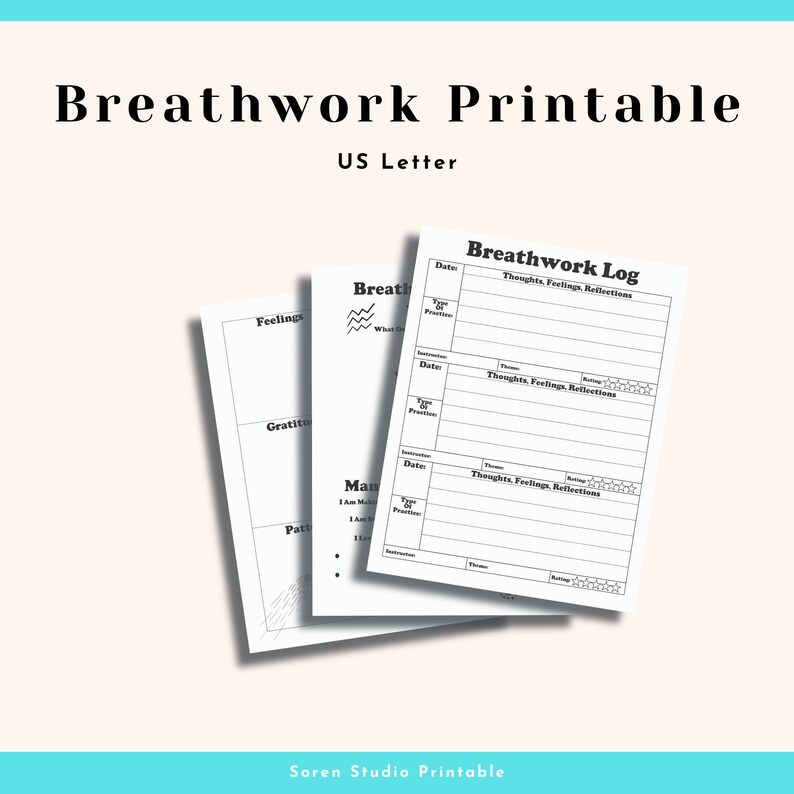 Breathwork Printable - Habit and Self-care Printable - Journal Prompts ...