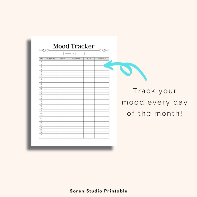 20-page Digital Planner Printable Pack | Medication Tracker, Mood ...