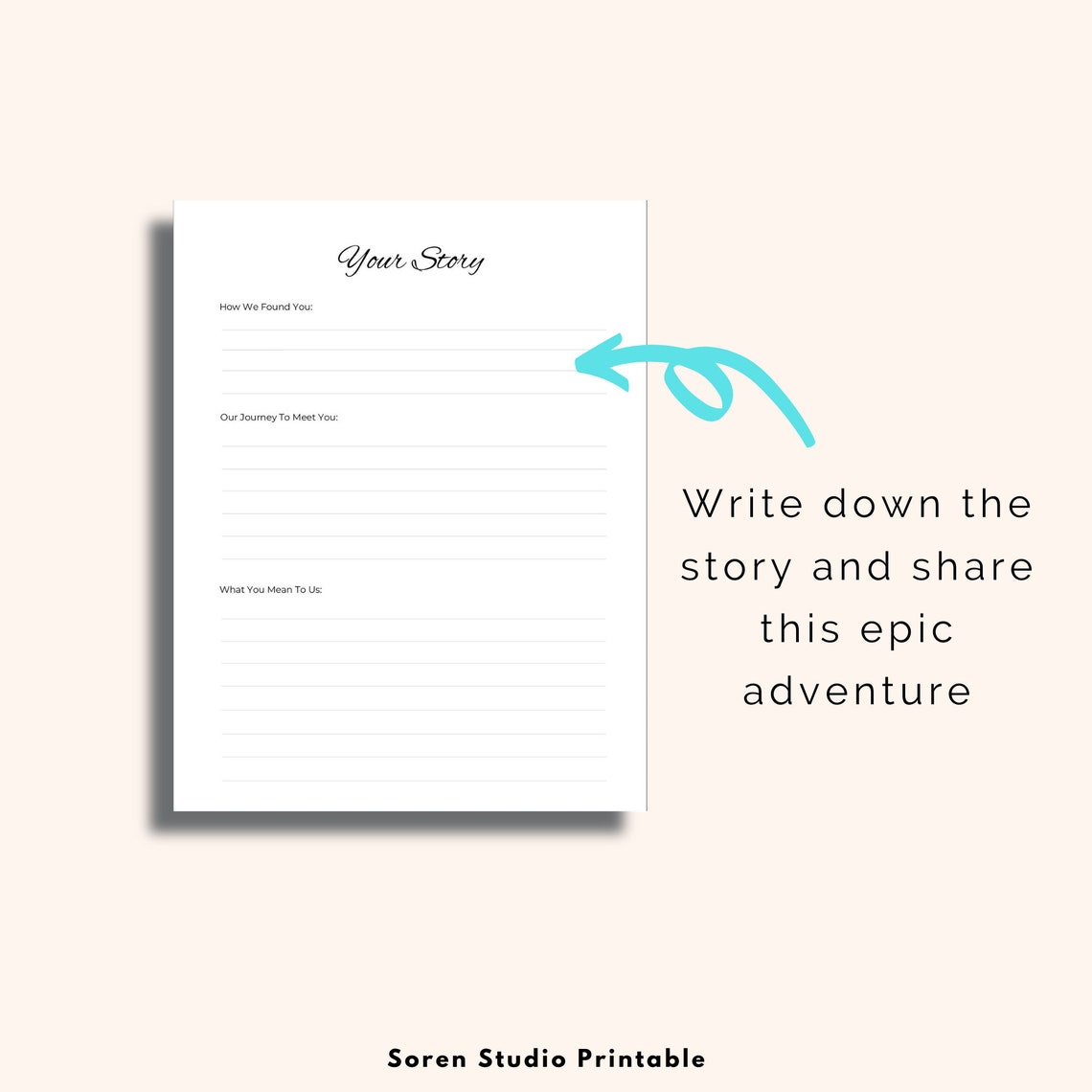 Adoption Tracker Printable | Newborn Journal, Family Tree, Milestones ...