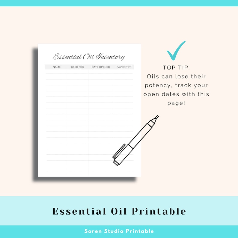 Essential Oil Printable Pack | Essential Oil Tracker, Recipe Organizer ...