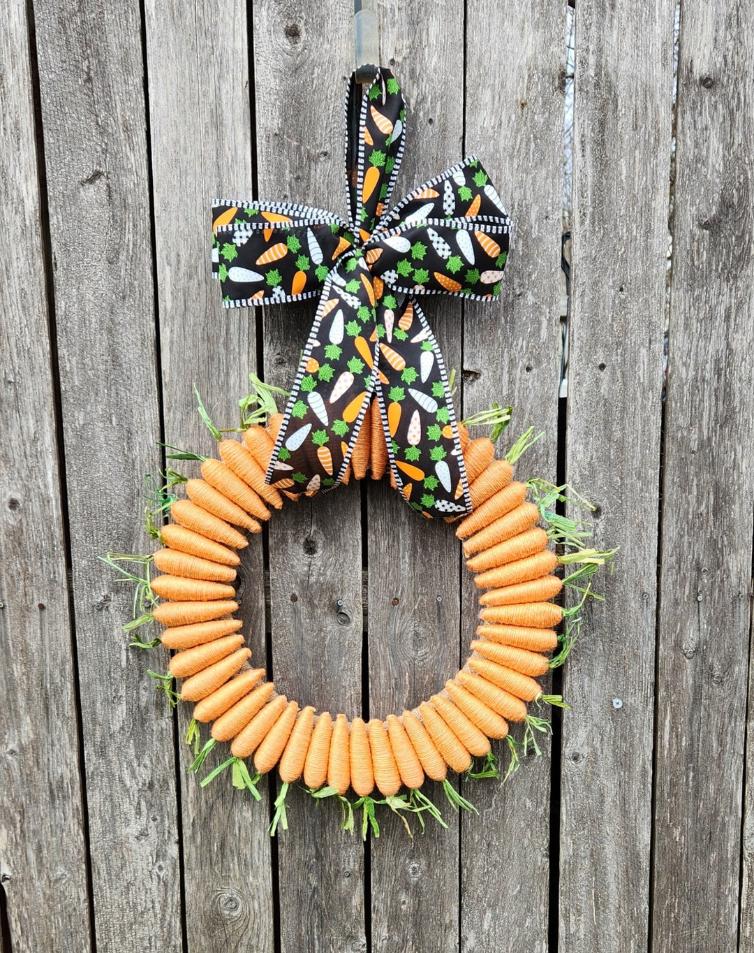 Easter Wreath, Carrot Wreath, Farmhouse Easter Bunny Wreath, Spring ...