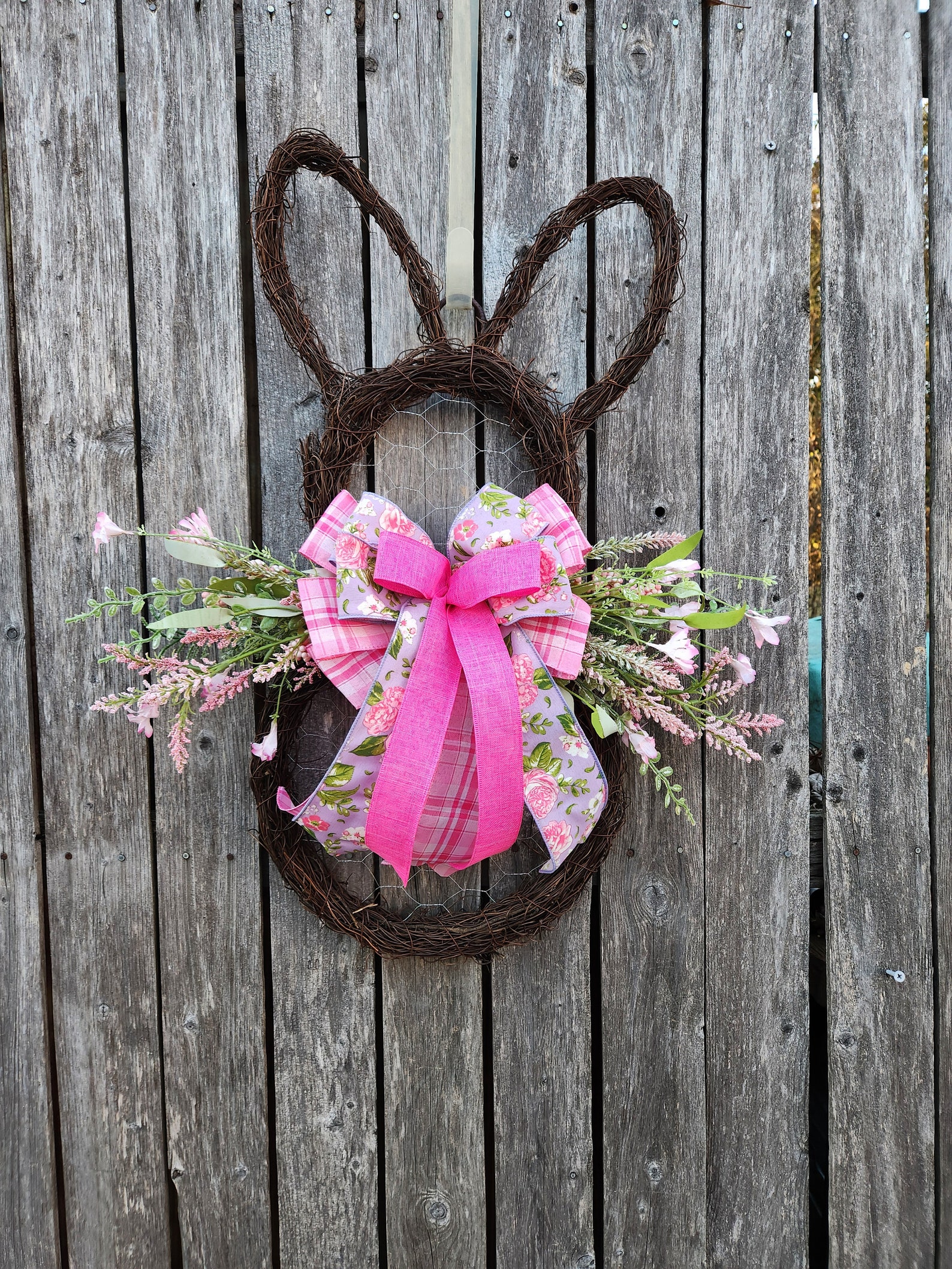 Easter Bunny Grapevine /farmhouse Easter Rabbit Wreath/rustic Spring ...