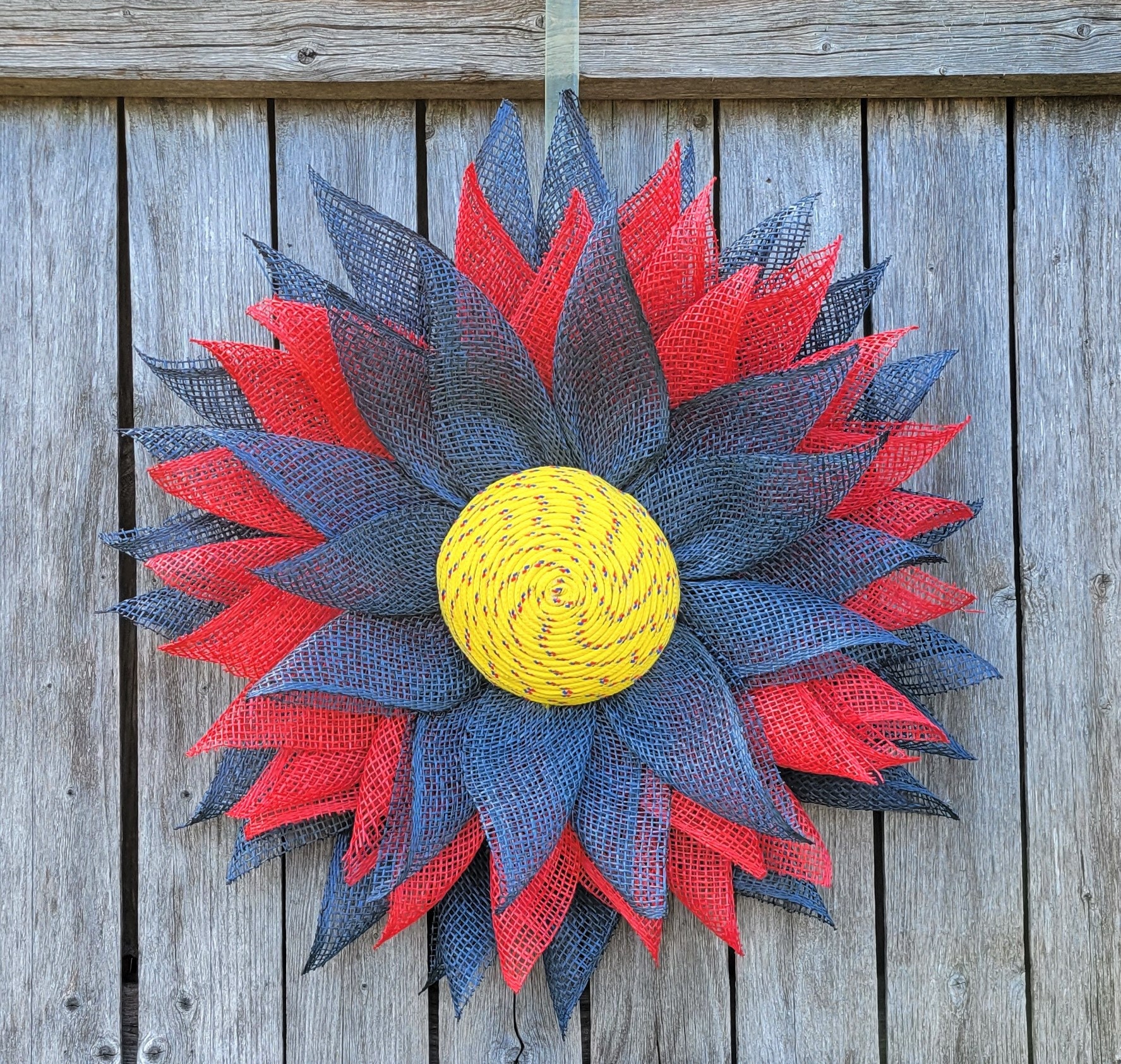 Summer Burlap Flower for Front Door/everyday Flower Wreath/ Summer ...