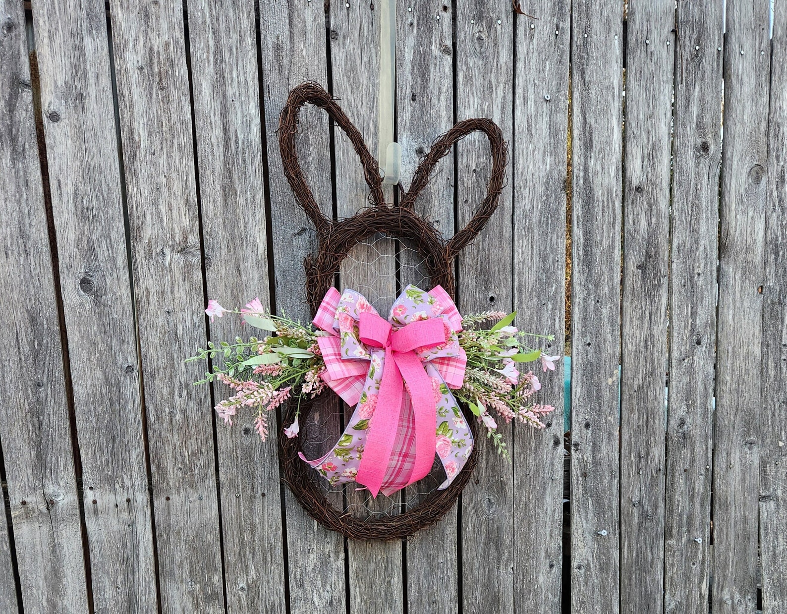 Easter Bunny Grapevine /farmhouse Easter Rabbit Wreath/rustic Spring ...