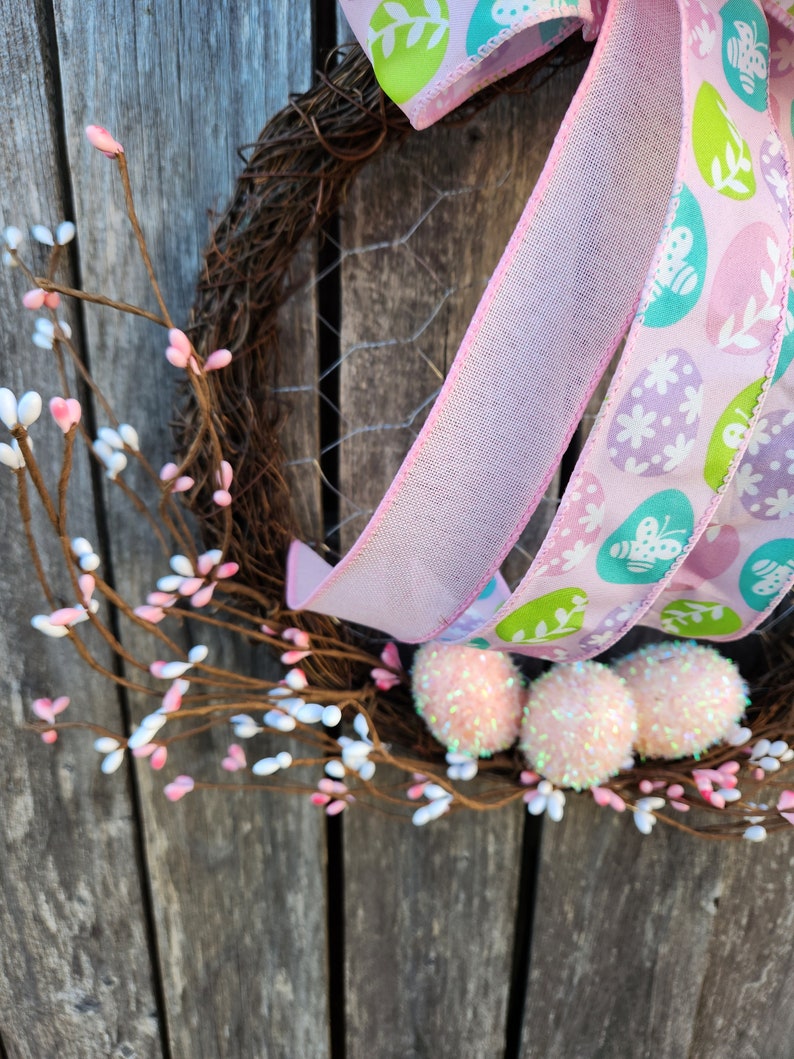 Easter Bunny Grapevine /farmhouse Easter Wreath /pip Berry Rabbit ...