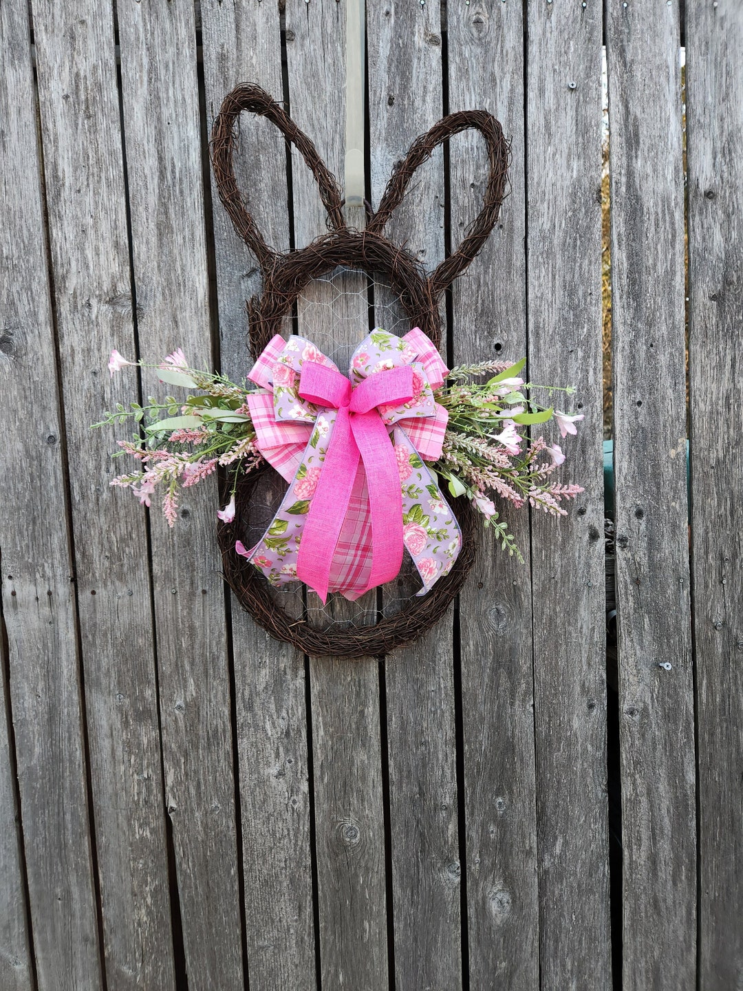 Easter Bunny Grapevine /farmhouse Easter Rabbit Wreath/rustic Spring ...