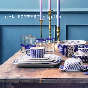 Big Cup + Platte, Handmade Pottery, Boleslaweic Polish Pottery Mugs ...