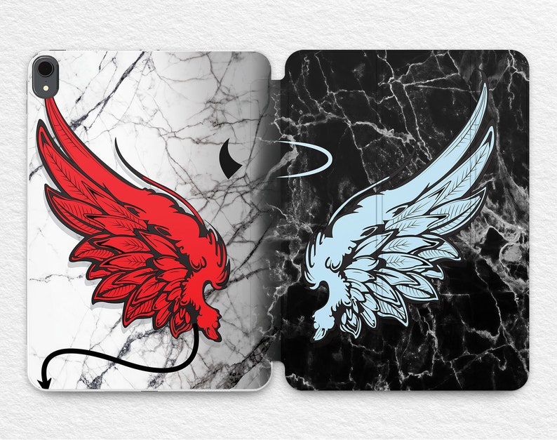 Devil and Angel Ipad Case Wings Marble Ipad 6 Case 2021 Ipad - Etsy