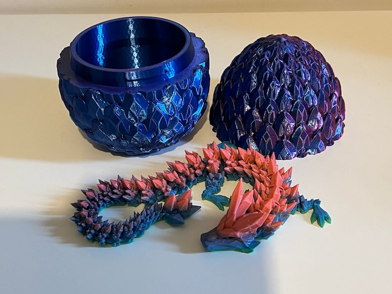 Mythical Crystal Dragon and Egg - Cinderwing3d - Etsy