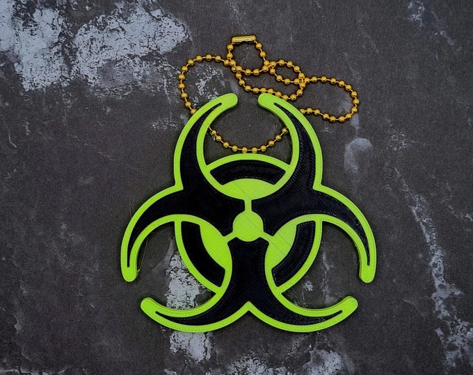 Sterling Silver Simple Biohazard Symbol Pendant on Chain - Etsy