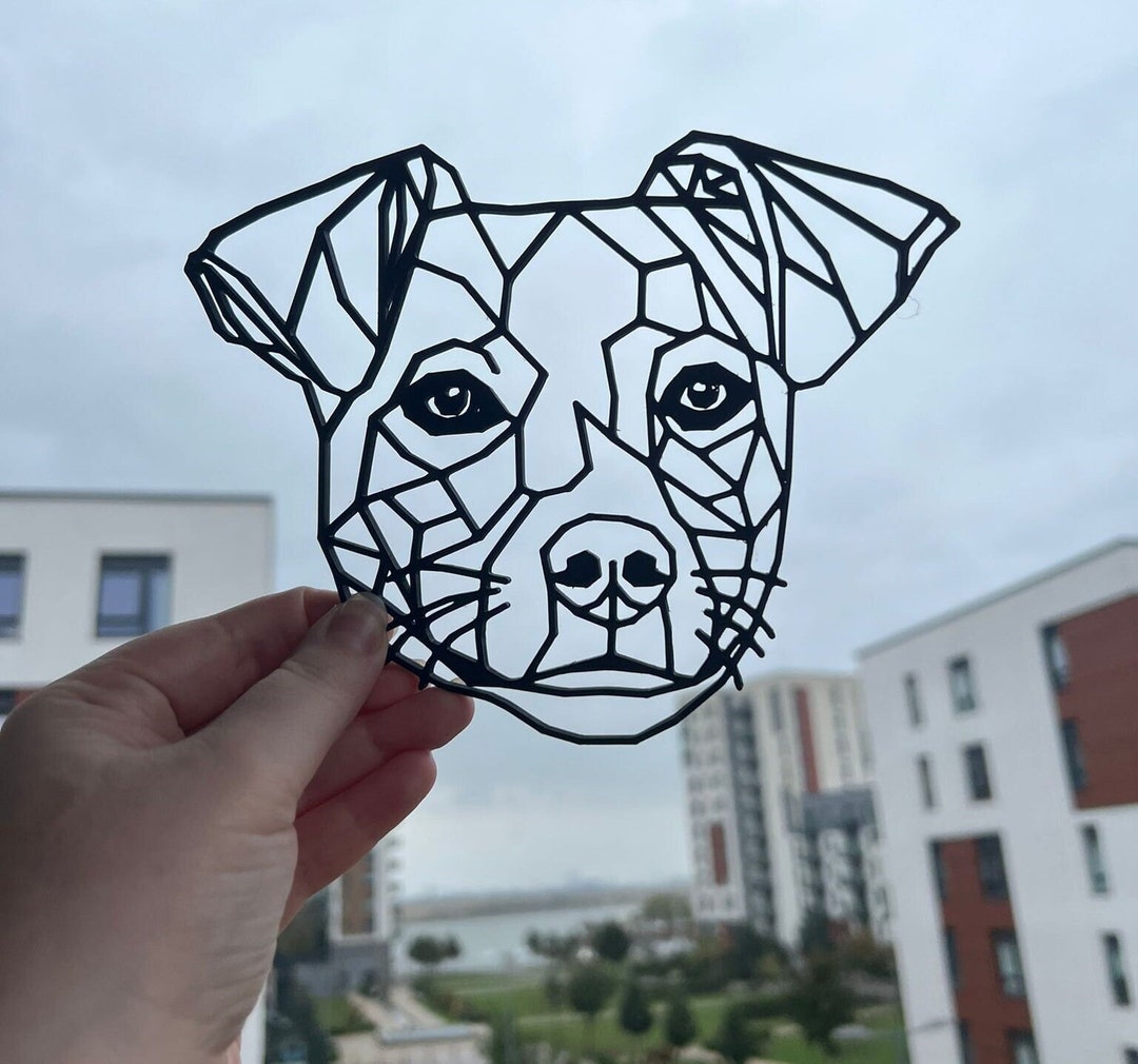 Geometric Jack Russell Wall Art - Modern Black Dog Print - Etsy