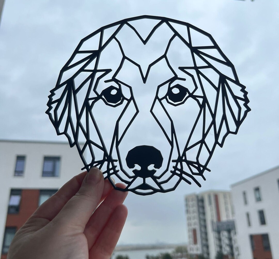 Geometric Golden Retriever Wall Art Decor - Geometric Pet Print - Dog ...