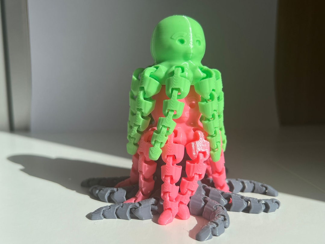 Articulated Octopus Toy - Fidget Toy - Articulated Animal - Tactile Toy ...