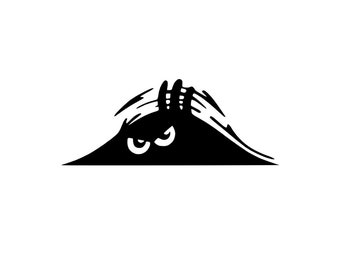Red Eyes Monster Peeper Scary Funny Car Bumper Window Vinyl Decal ...