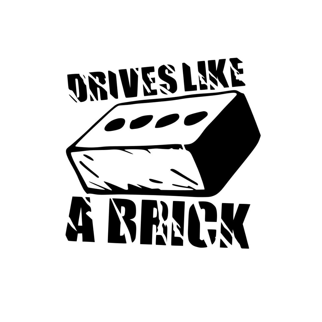 Drives Like a Brick Sticker Vinyl Decal Bumper Sticker - Etsy