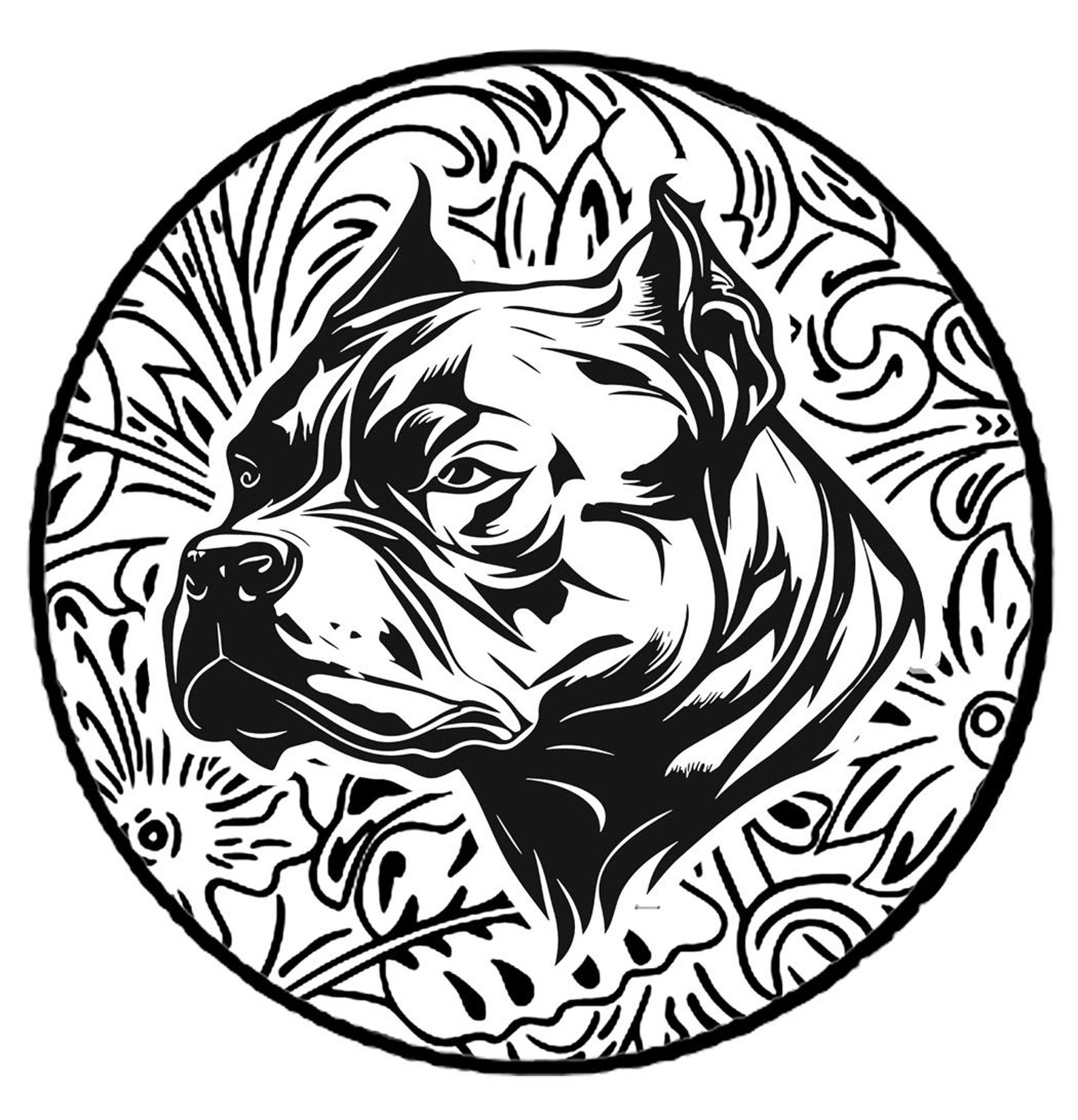 Hat Patch File With Tooled Leather Background and American Bully. File ...