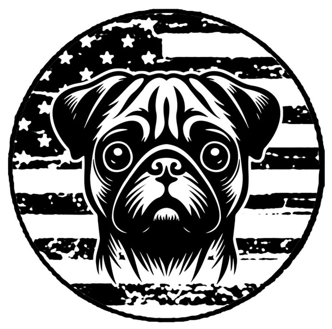 Distressed Flag Background With Pug Hat Patch. File Only - Etsy