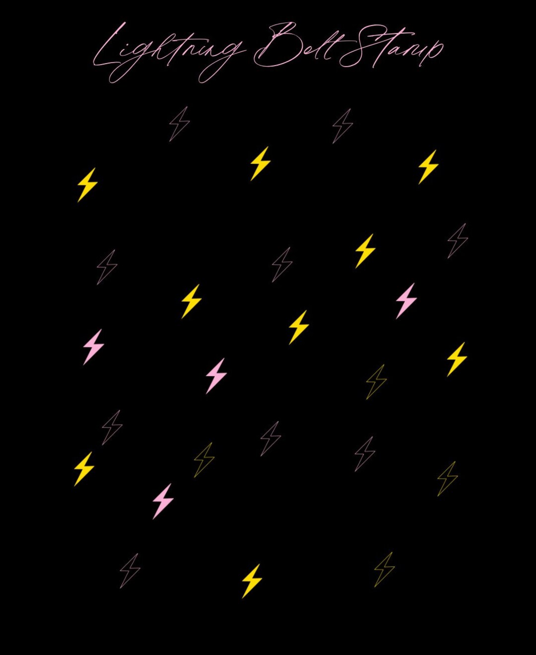 Lightning Bolt Procreate Stamp Outline & Fill | Handmade | Digital ...