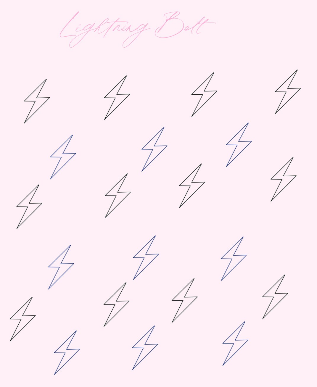 Lightning Bolt Procreate Stamp Outline & Fill Handmade Digital Download ...