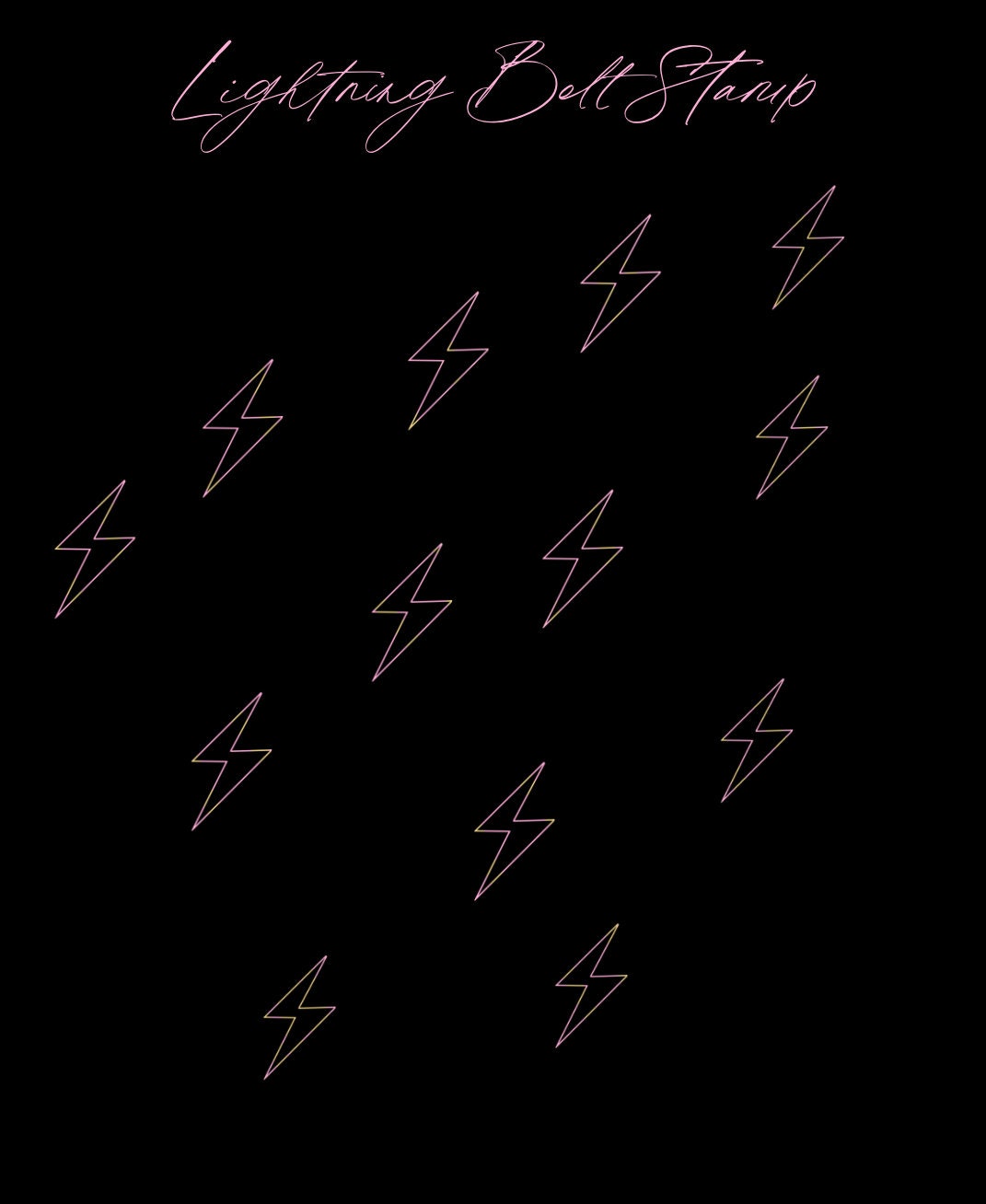 Lightning Bolt Procreate Stamp Outline & Fill Handmade Digital Download ...