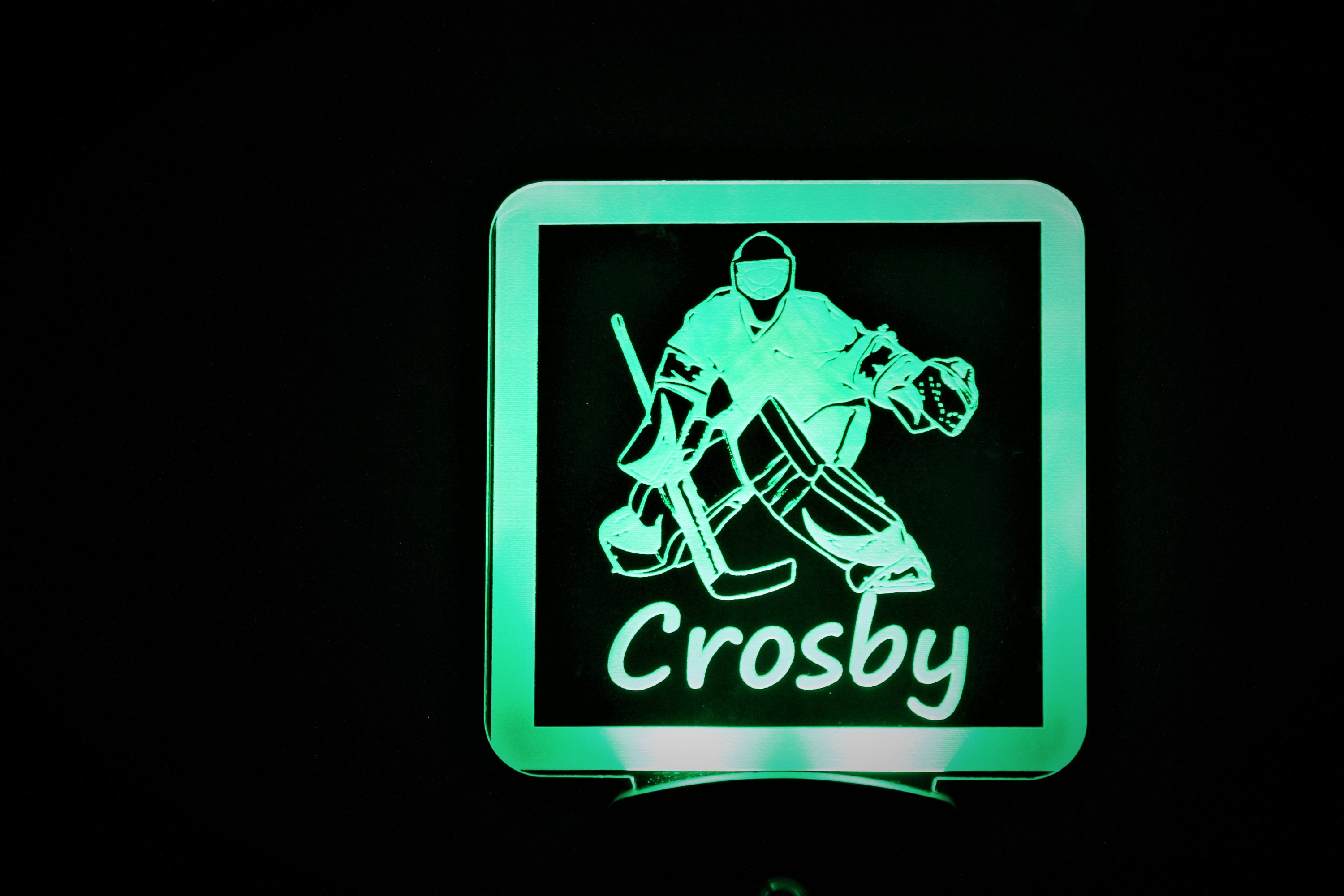 Hockey Goalie Custom Night Light Laser Engraved LED Light up - Etsy