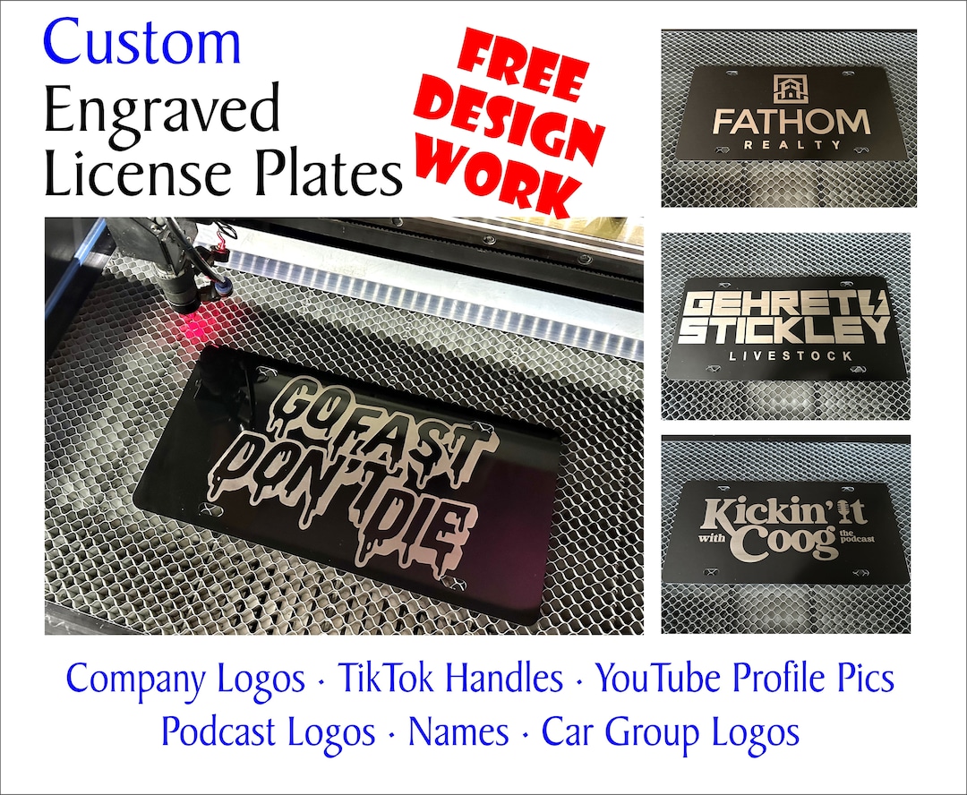 Custom Laser Engraved License Plate: Personalized Aluminum Car Tag - Etsy