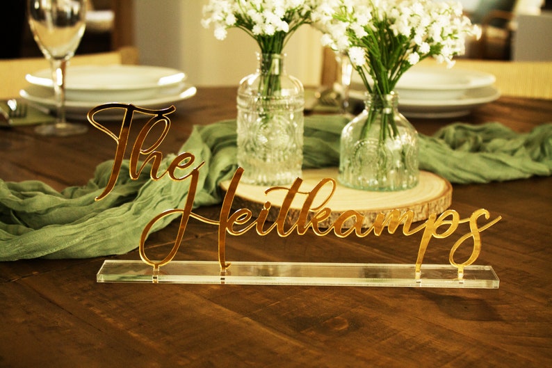 Custom Laser Cut Acrylic Wedding Sign: Gold or Silver Mirror ...