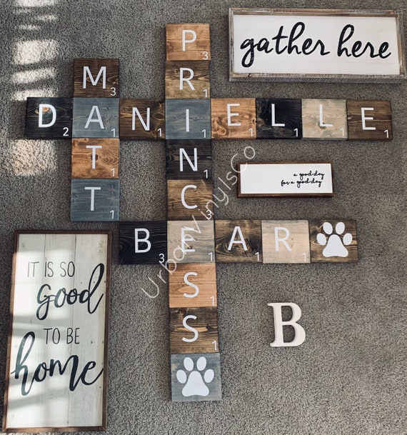 Multi Color Scrabble Tiles Oversized Scrabble Tiles Blocks - Etsy