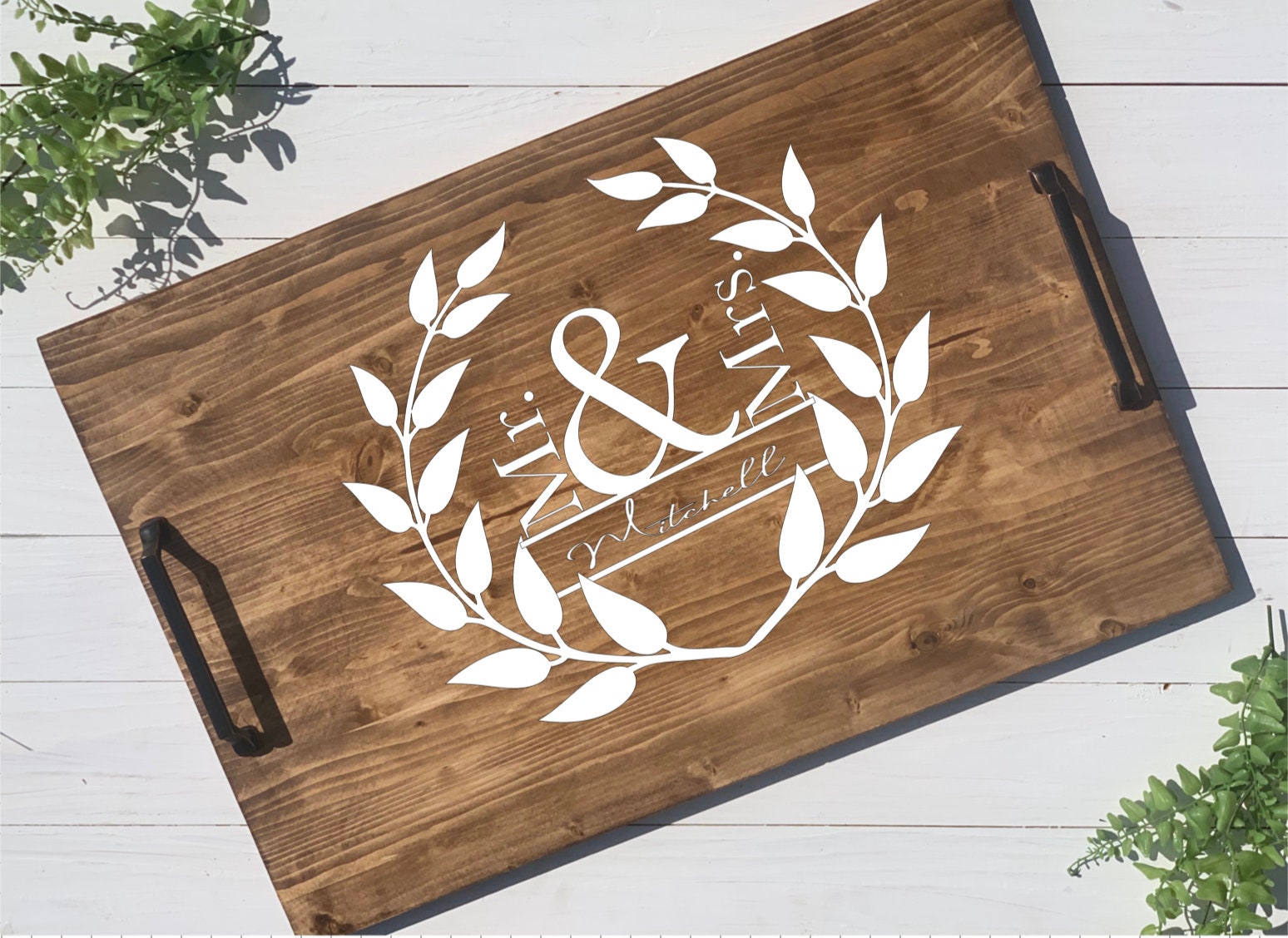 Customized Name Serving Tray With Handles Personalized | Etsy