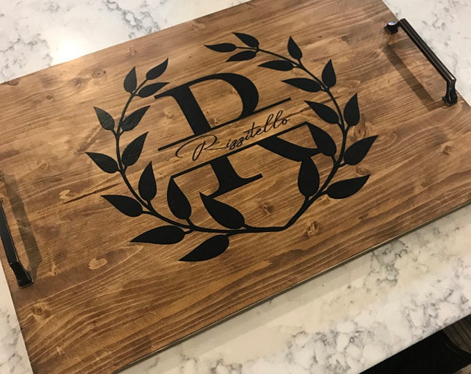 Customized Name Serving Tray With Handles Personalized - Etsy