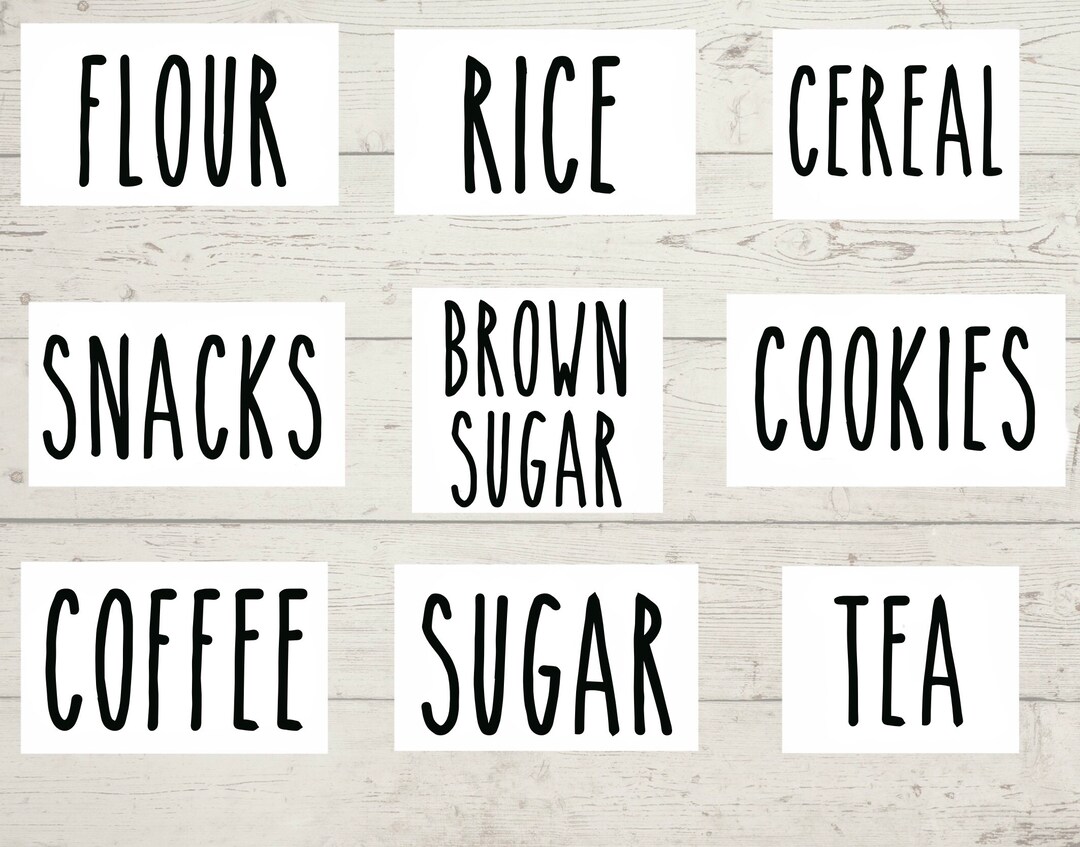 Rae Dunn Inspired Decals, Canister Labels, Canister Decals, Pantry ...