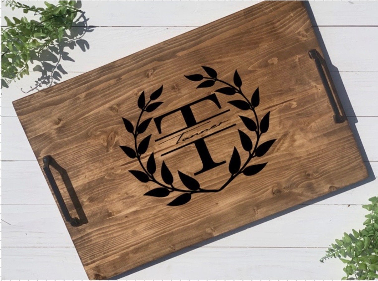 Customized Name Serving Tray With Handles Personalized | Etsy