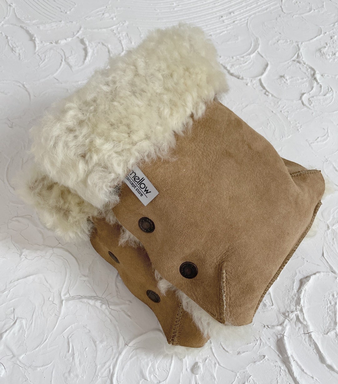 Beige Natural Sheepskin Stroller Hand Muffs. Fit Any Buggy / Stroller ...
