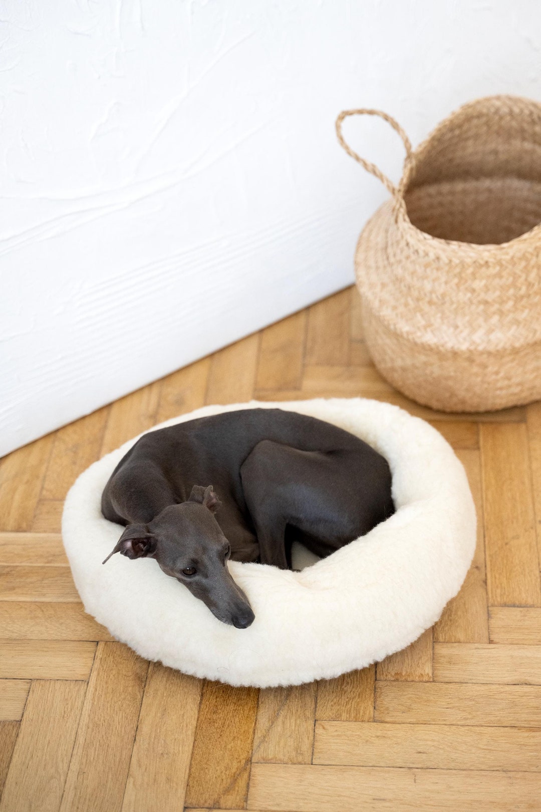 Handmade Wool Pet Bed – Eco-friendly Round Dog or Cat Bed - Etsy