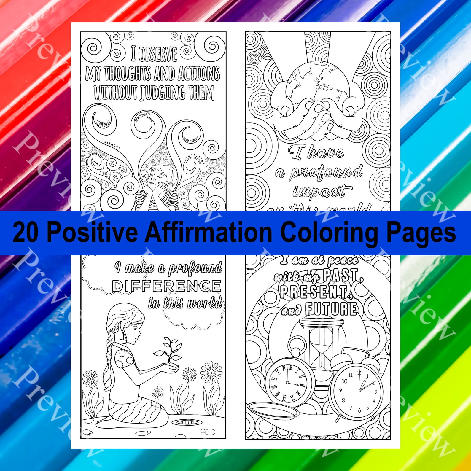 20 Positive Affirmation Coloring Pages - Inspirational Saying Coloring ...