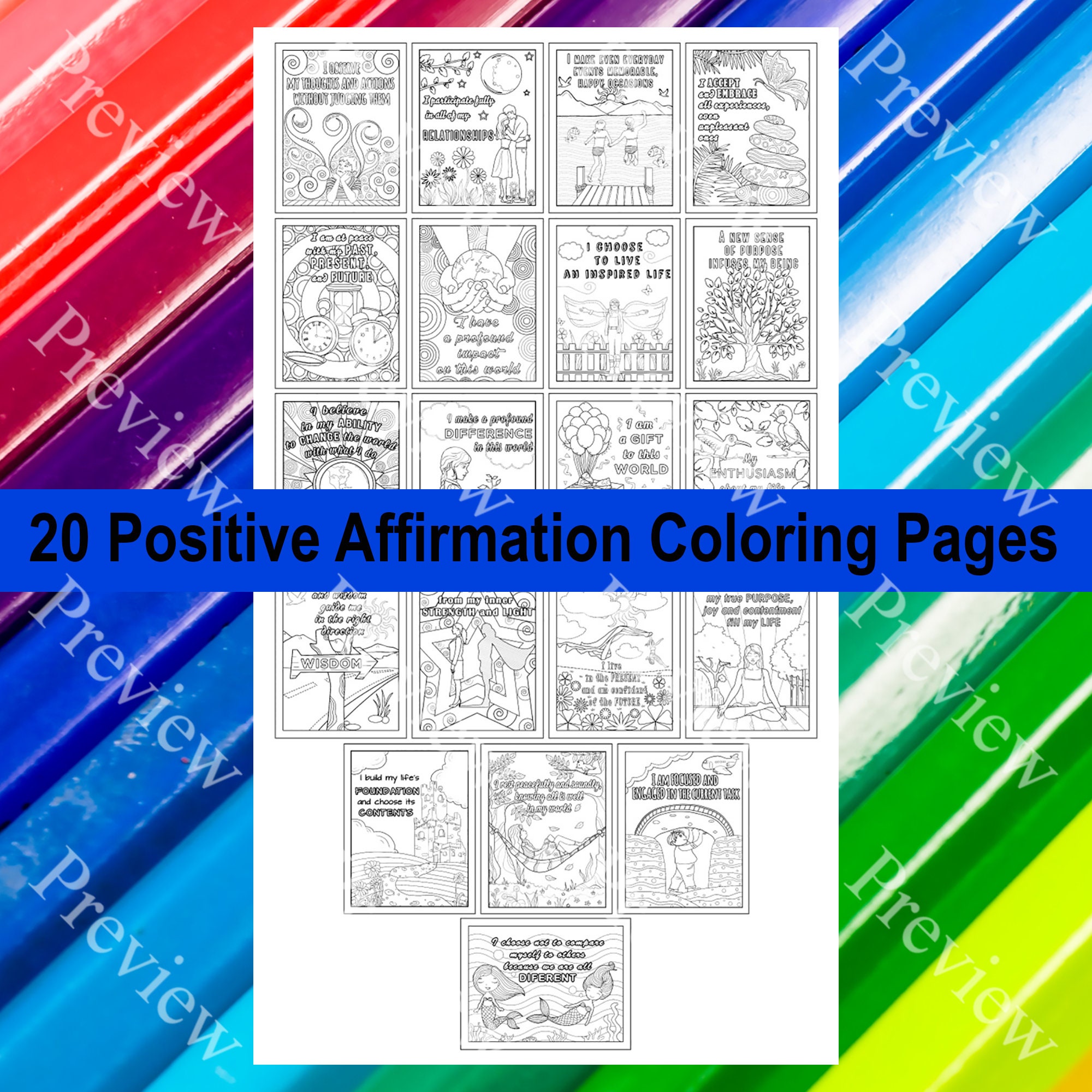 20 Positive Affirmation Coloring Pages - Inspirational Saying Coloring ...