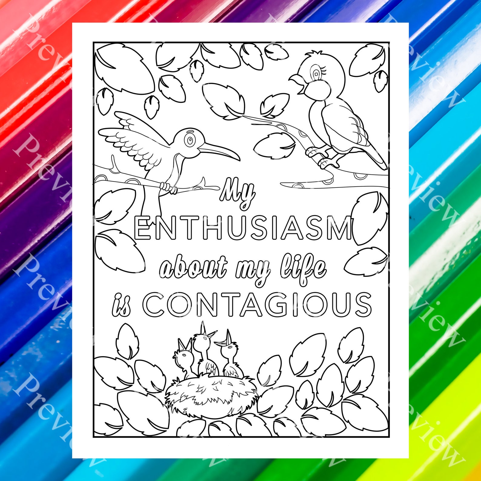 20 Positive Affirmation Coloring Pages - Inspirational Saying Coloring ...