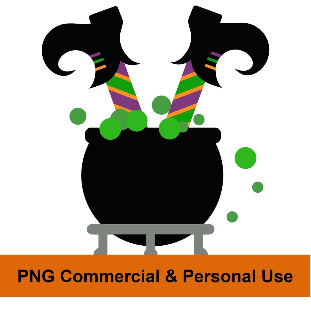 Witch Legs Witches Legs in Cauldron Graphic PNG Halloween Clipart Witch ...