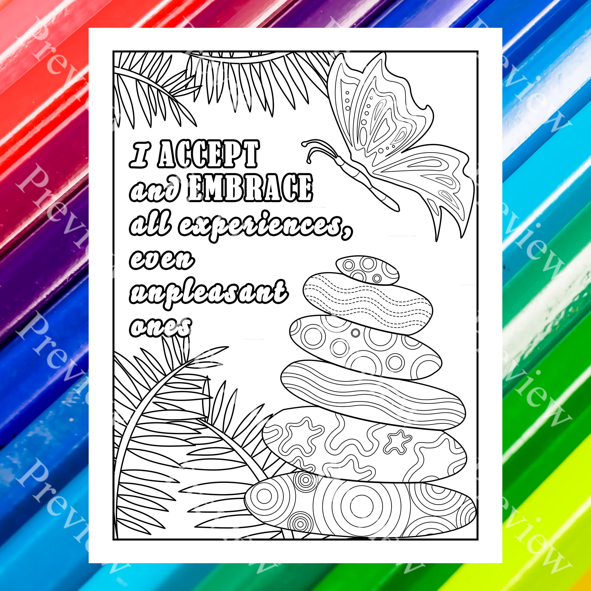 20 Positive Affirmation Coloring Pages - Inspirational Saying Coloring ...