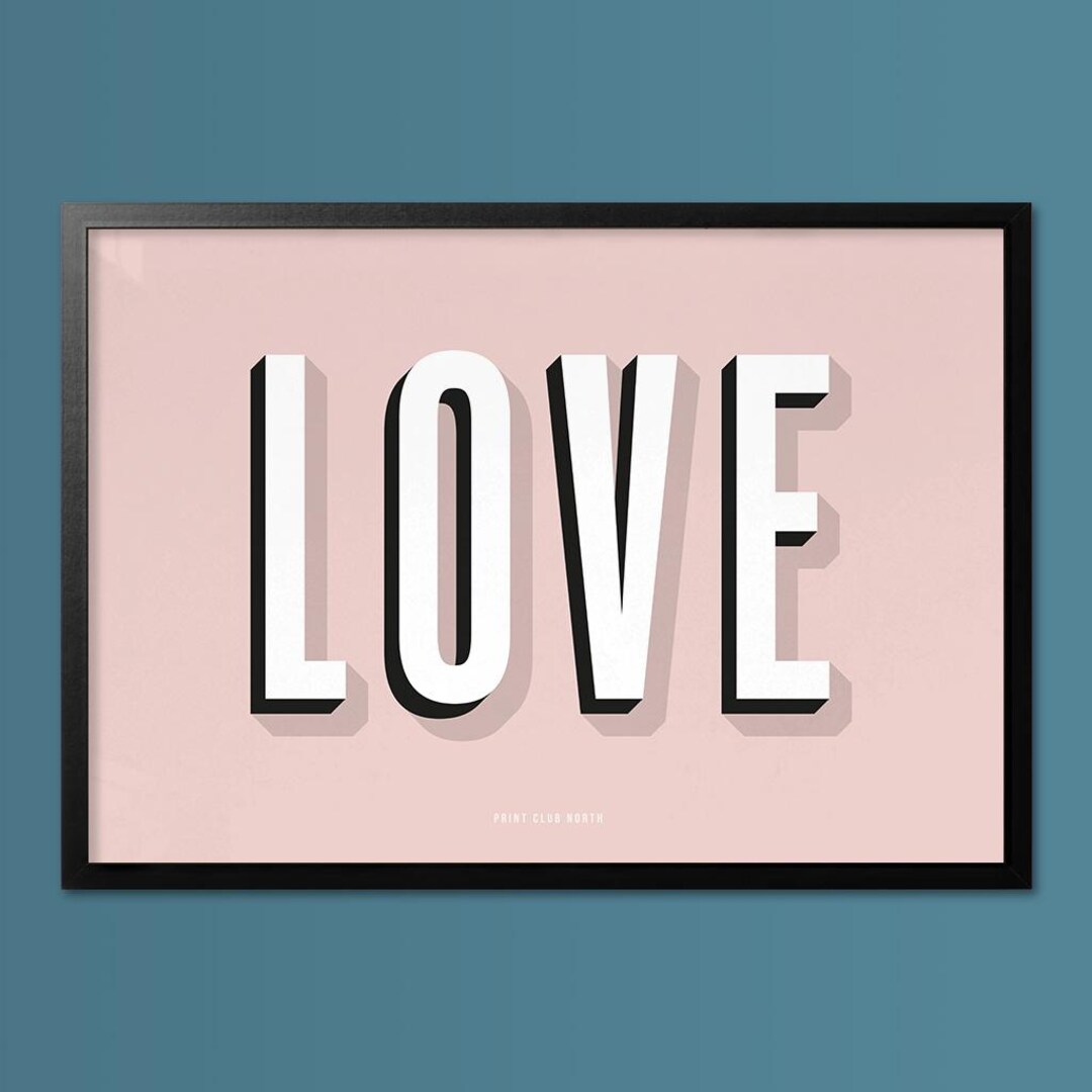 Love, Poster Print, Love Wall Art, Wall Art Print, Fun Typography Print ...