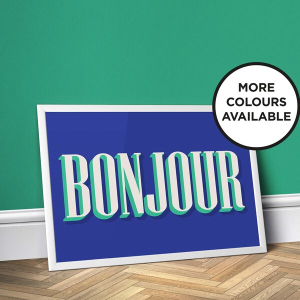 Bonjour Print - Etsy UK