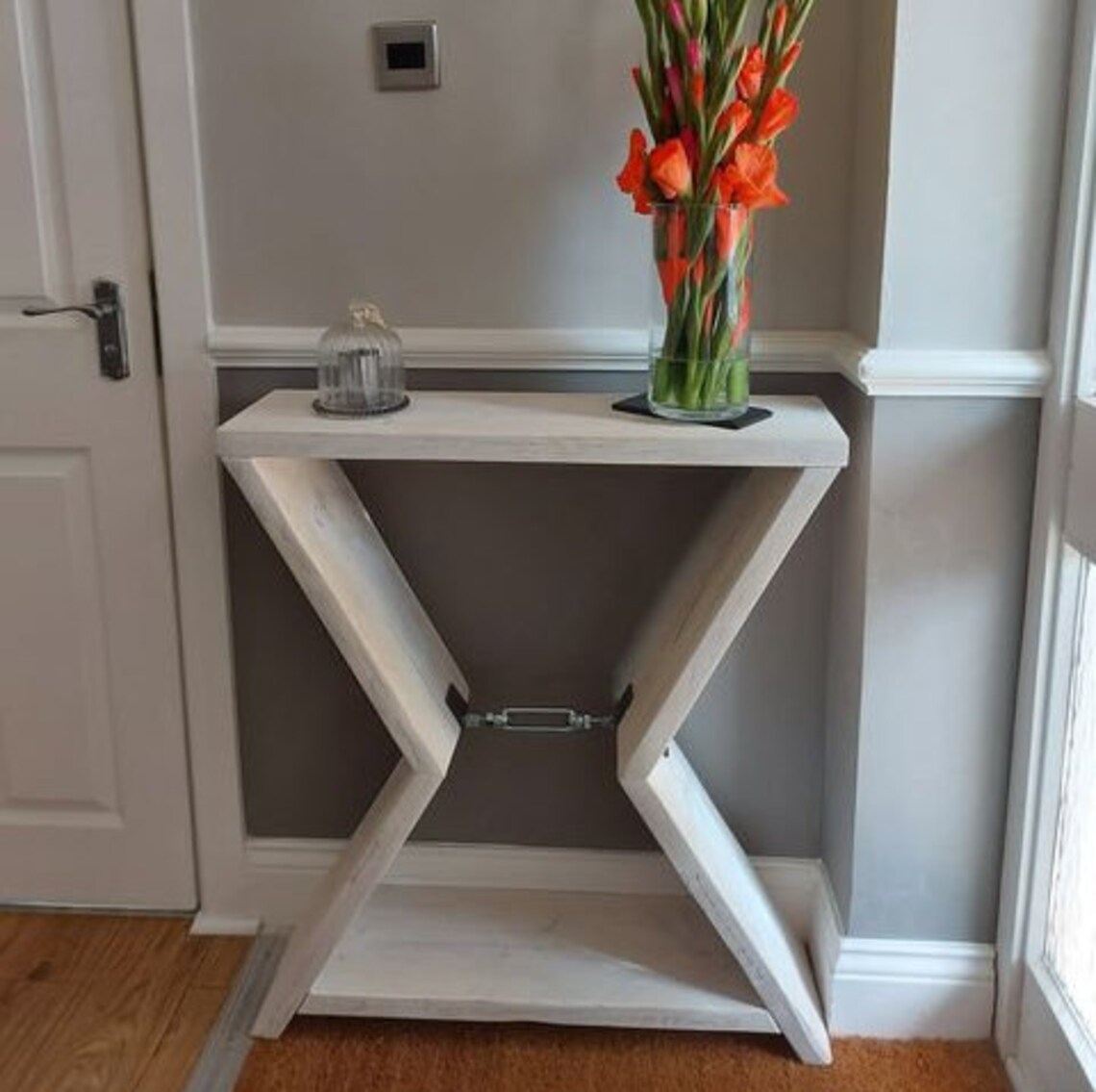 Rustic Narrow Hallway Console Table Grey or White Stylish | Etsy UK