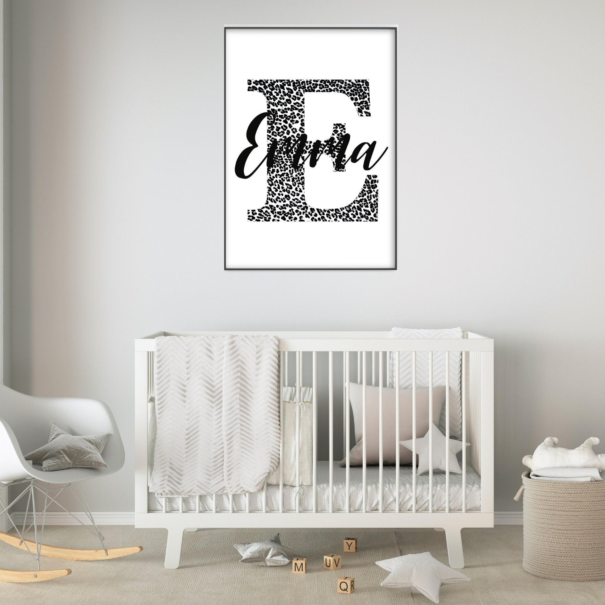DIGITAL DOWNLOAD Personalised Leopard Print Initial & Name - Etsy