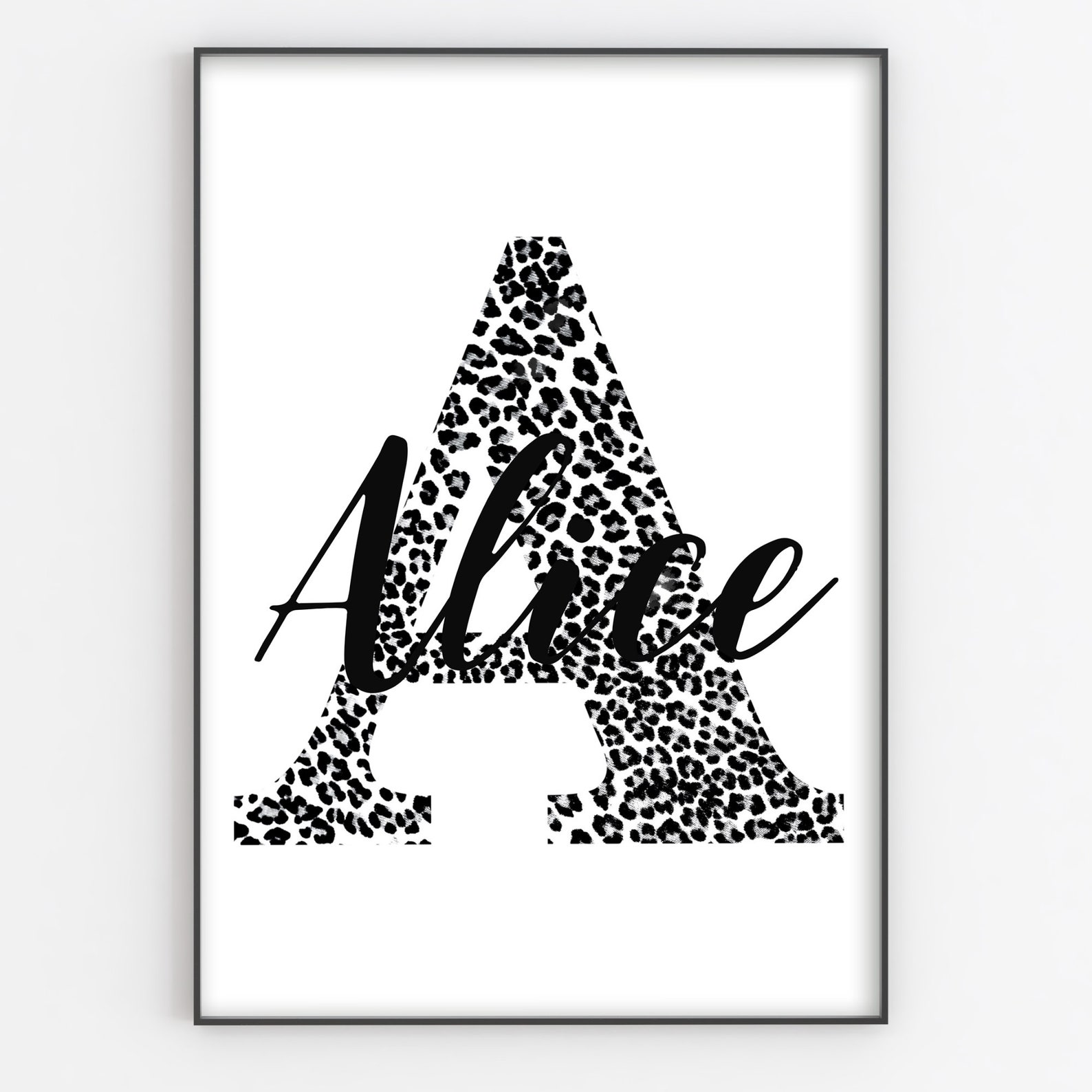 DIGITAL DOWNLOAD Personalised Leopard Print Initial & Name - Etsy