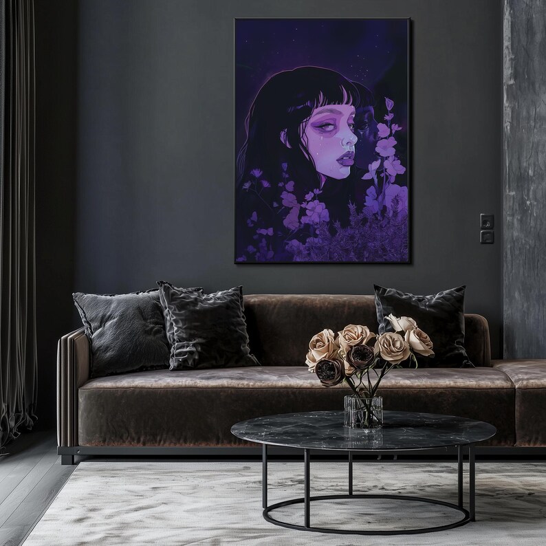 Floral Goth | Goth Art Poster Gothic Artwork Print Floral Fantasy ...