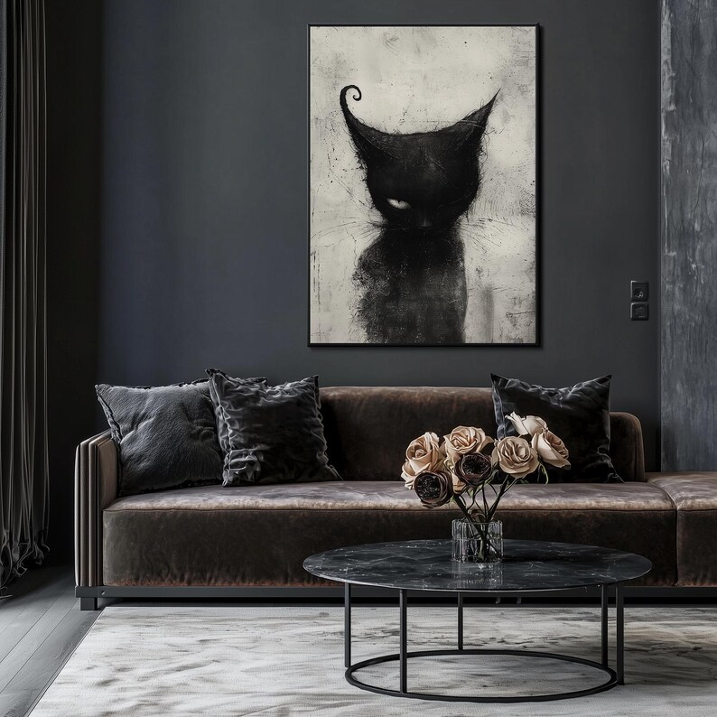 Katze | Goth Art Poster Gothic Artwork Print Cat Feline - Etsy
