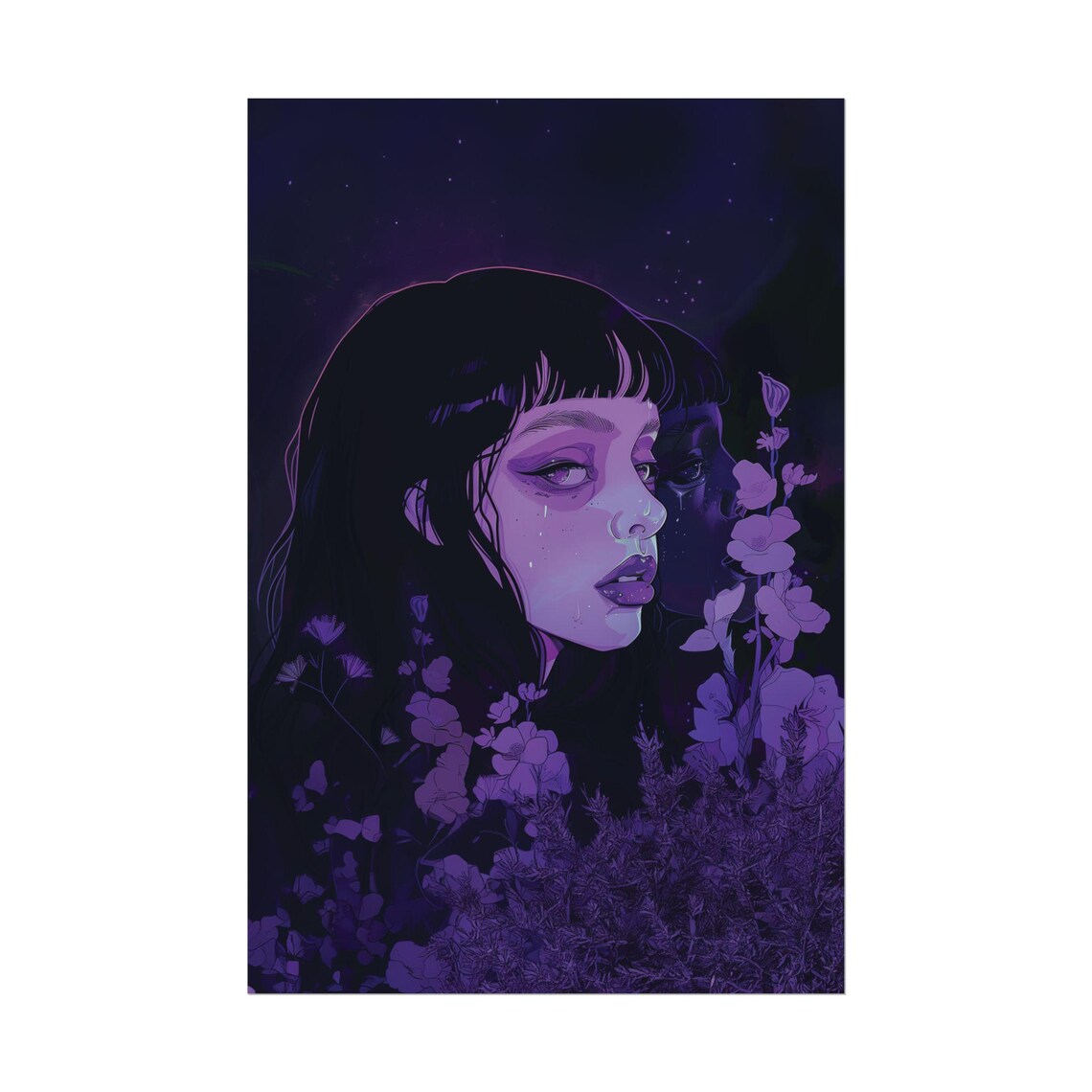 Floral Goth | Goth Art Poster Gothic Artwork Print Floral Fantasy ...